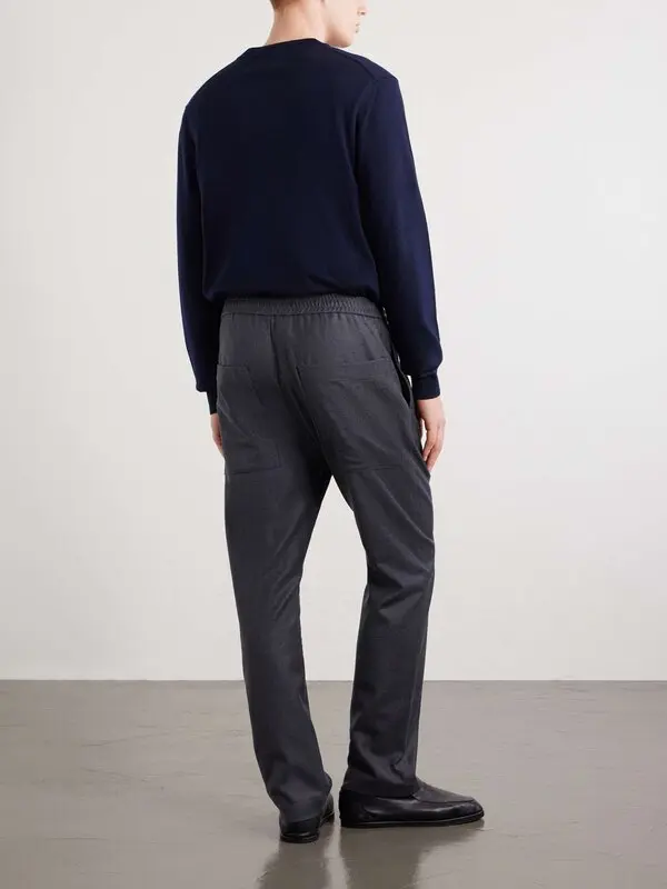 Barena Venezia Bativoga Straight-leg Wool-blend Drawstring Trousers