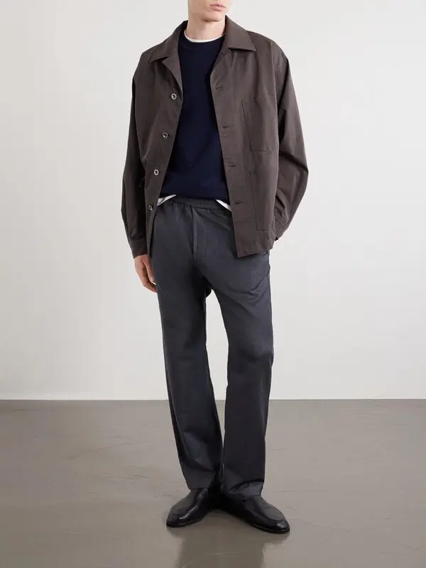 Barena Venezia Bativoga Straight-leg Stretch Wool-blend Drawstring Trousers