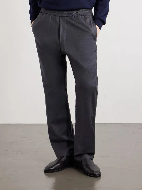 Barena Venezia Bativoga Straight-leg Stretch Wool-blend Drawstring Trousers