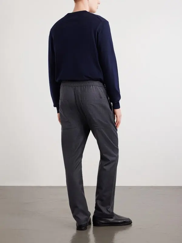 Barena Venezia Bativoga Straight-leg Stretch Wool-blend Drawstring Trousers