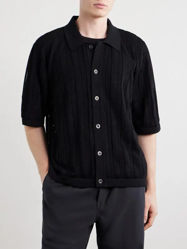 CORRIDOR Pointelle-knit Cotton Shirt