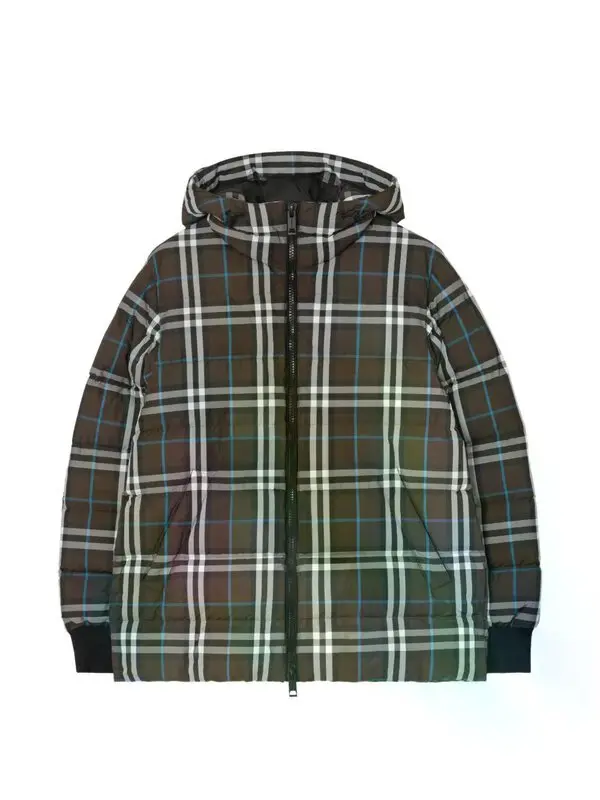 Burberry Check Hooded Puffer Jacket