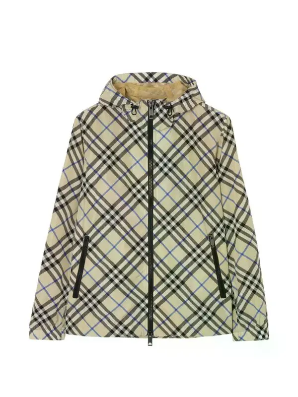 Burberry Check Nylon Hooded Jacket
