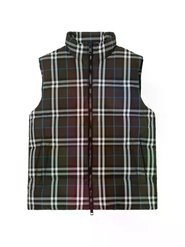 Burberry Check Puffer Gilet - Brown