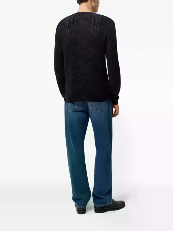 Missoni Long-sleeve Viscose And Cotton Henley Shirt - Blue
