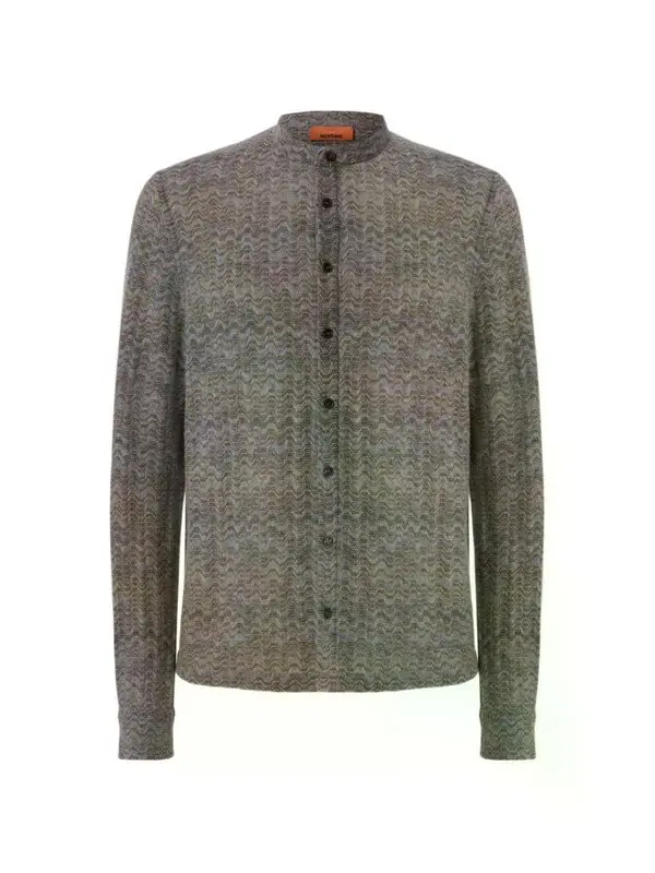 Missoni Cashmere And Viscose Shirt With Band Collar - Grey