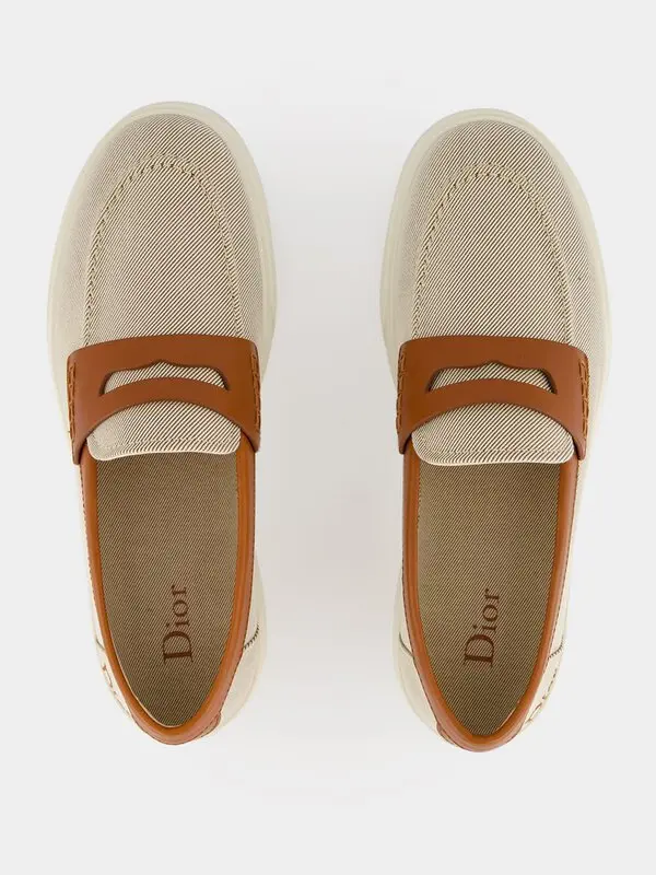 Dior Chester Loafers In Canvas And Leather