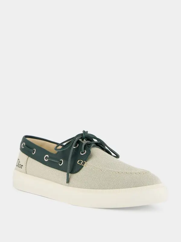 Dior Chester Canvas Boat Shoes - Green