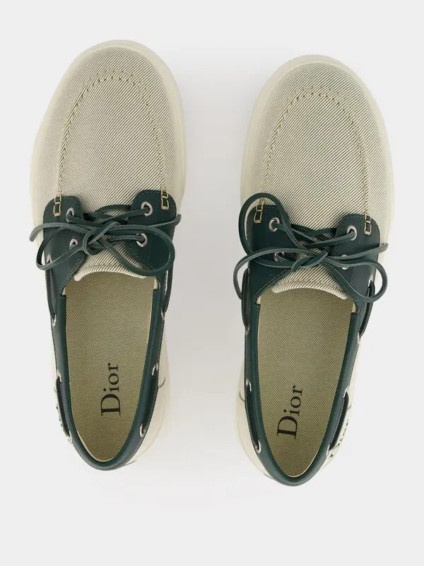 Dior Chester Canvas Boat Shoes - Green