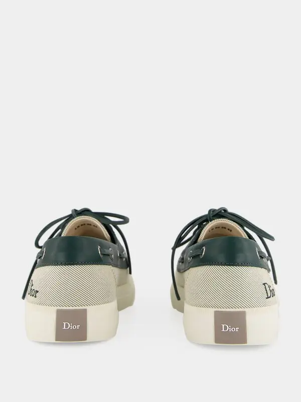 Dior Chester Canvas Boat Shoes - Green