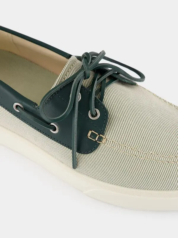 Dior Chester Canvas Boat Shoes - Green