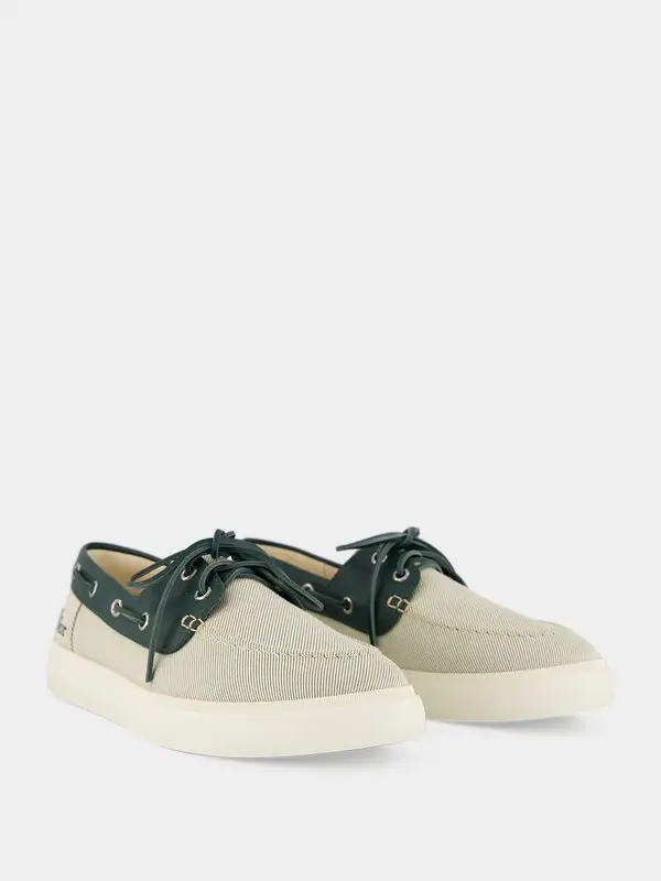 Dior Chester Canvas Boat Shoes - Green