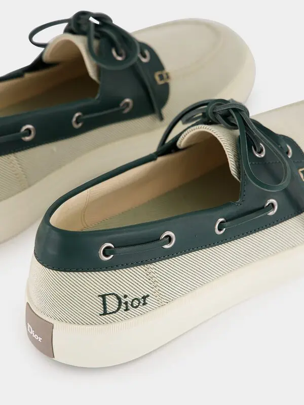 Dior Chester Canvas Boat Shoes - Green