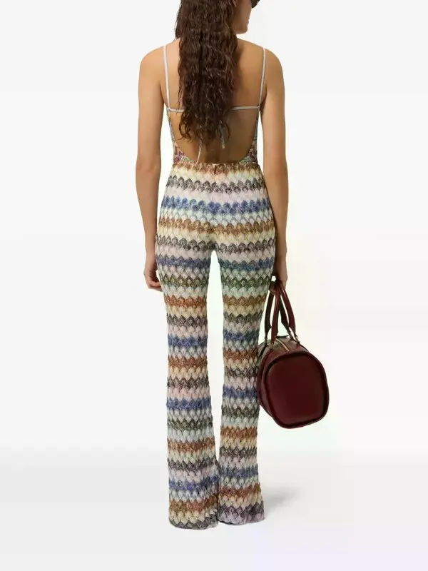 Missoni Flared Viscose Trousers With Dégradé Lace Motif