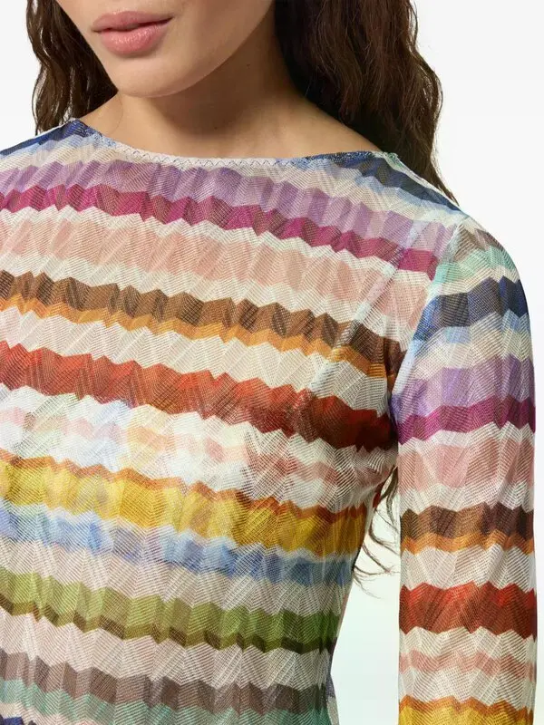 Missoni Zigzag-knit Long-sleeve Beach Dress