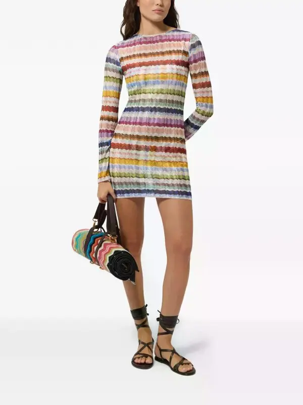 Missoni Zigzag-knit Long-sleeve Beach Dress