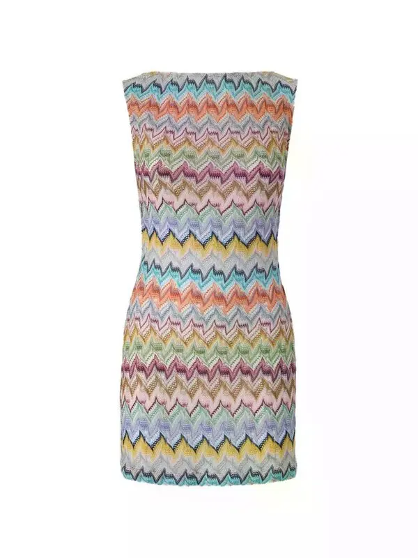 Missoni Zigzag Knit Backless Beach Dress - Blue