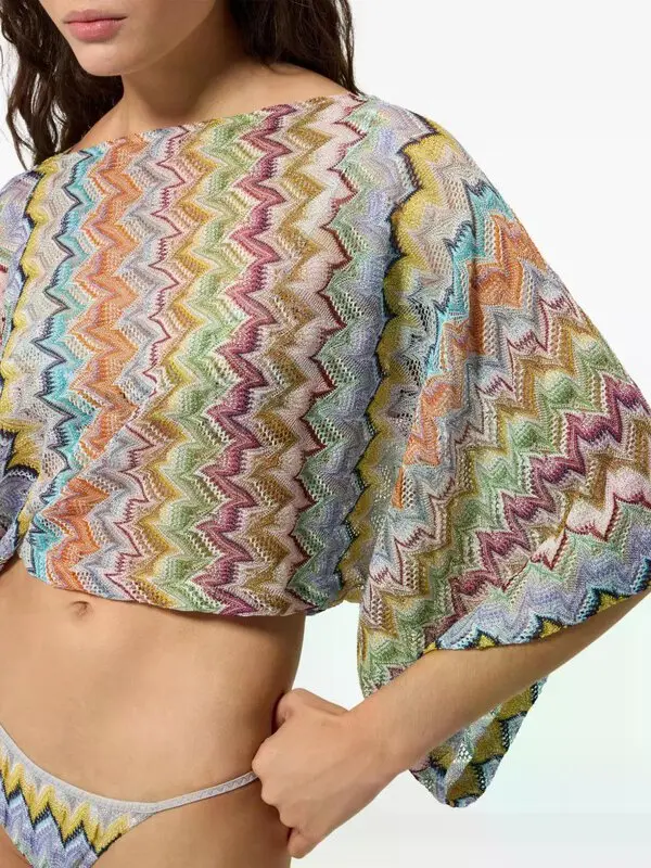 Missoni Zigzag-knit Cropped Beach Top