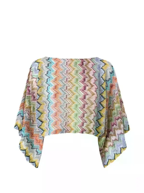 Missoni Lamé Cover-up Top With Batwing Sleeves - Blue