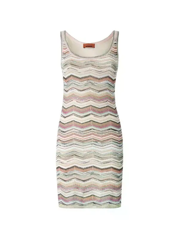 Missoni Zigzag-knit Scoop-neck Dress - Neutrals