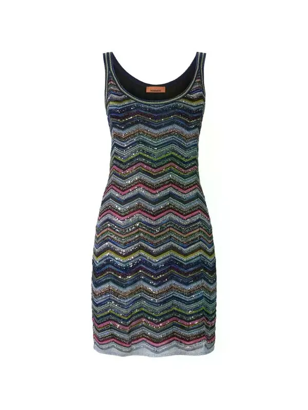 Missoni Zigzag-knit Scoop-neck Dress - Neutrals