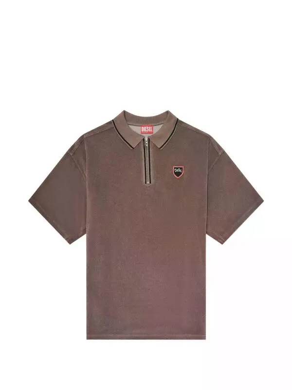 DIESEL® Chenille Polo Shirt With Shield Patch