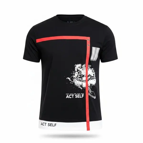 CHUKS COLLINS Act Self Short Sleeve T-shirt Diffusion Collection Tasou The Athletic Side Of Us - Black