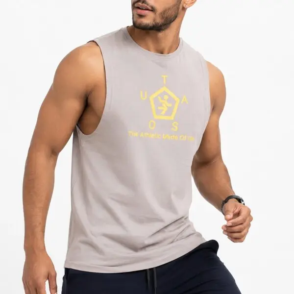 CHUKS COLLINS Logo Printed Tank Top Gray Diffusion Collection - Grey