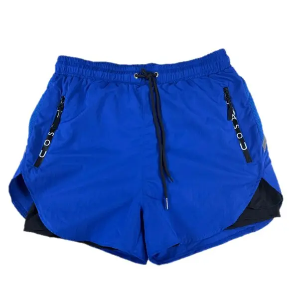 CHUKS COLLINS Diffusion Collection Two-tone Athletic Shorts - Blue