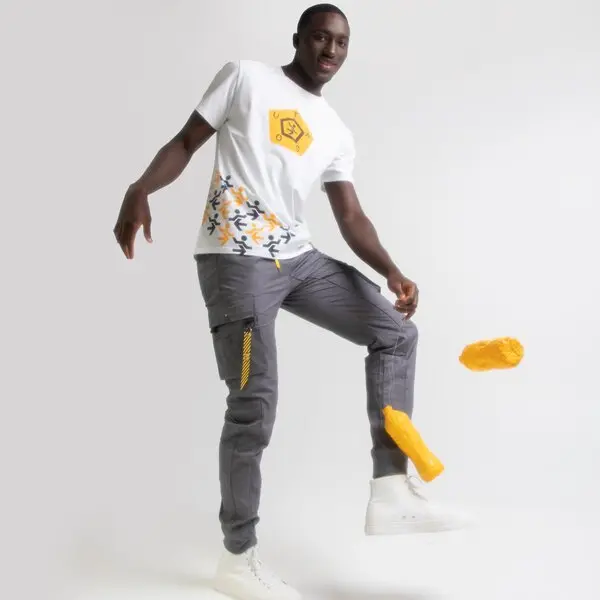 CHUKS COLLINS Crotona Cargo Pants – Yellow Accent - Grey