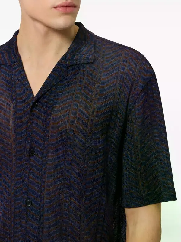 Missoni Chevron-knit Short-sleeve Shirt