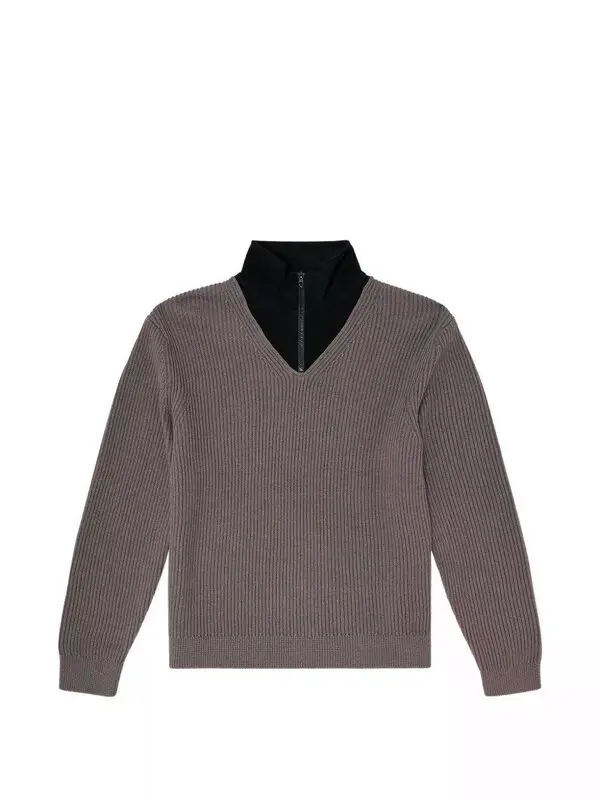 DIESEL® Half-zip Sweater With Layered Effect Neckline