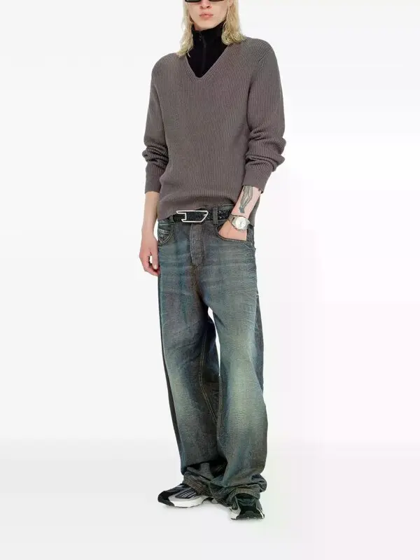 DIESEL® Half-zip Sweater With Layered Effect Neckline