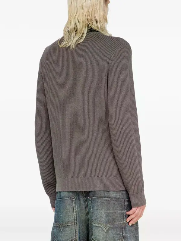 DIESEL® Half-zip Sweater With Layered Effect Neckline