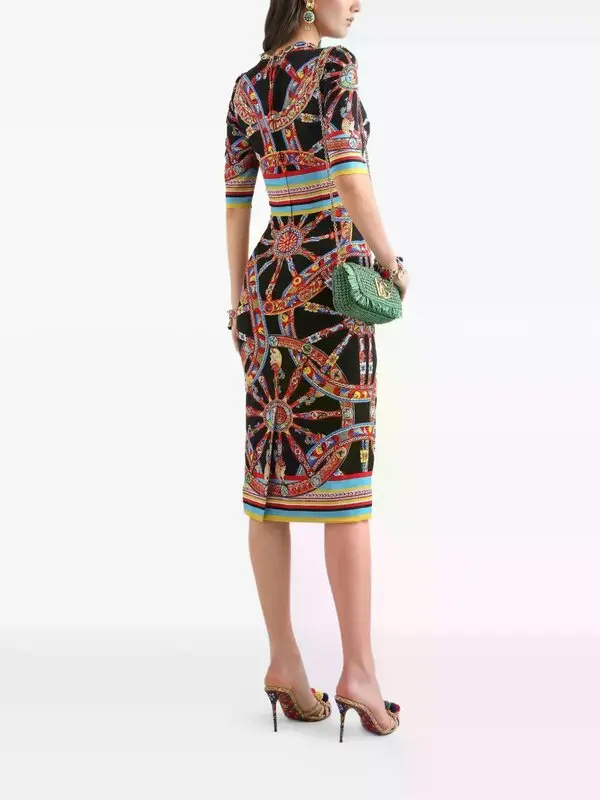 Dolce & Gabbana Carretto Print Charmeuse Dress