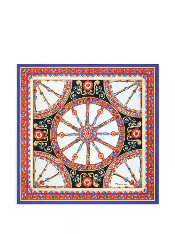 Dolce & Gabbana 50x50 Carretto-print Silk Twill Scarf - Red