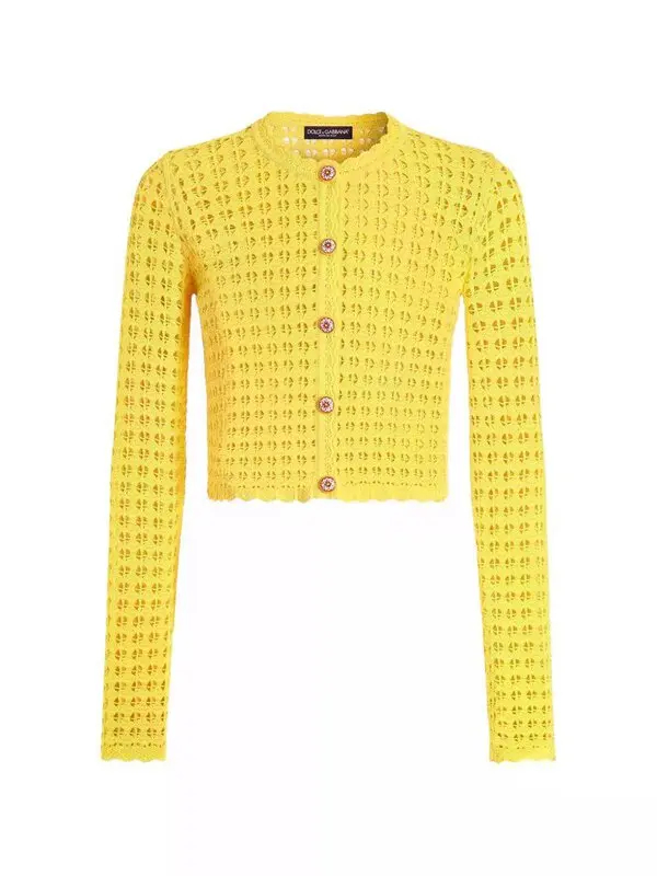 Dolce & Gabbana Crochet Cardigan - Yellow