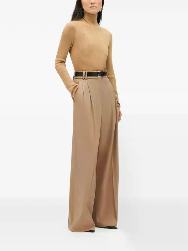 Another Tomorrow Twill Pleated Trousers