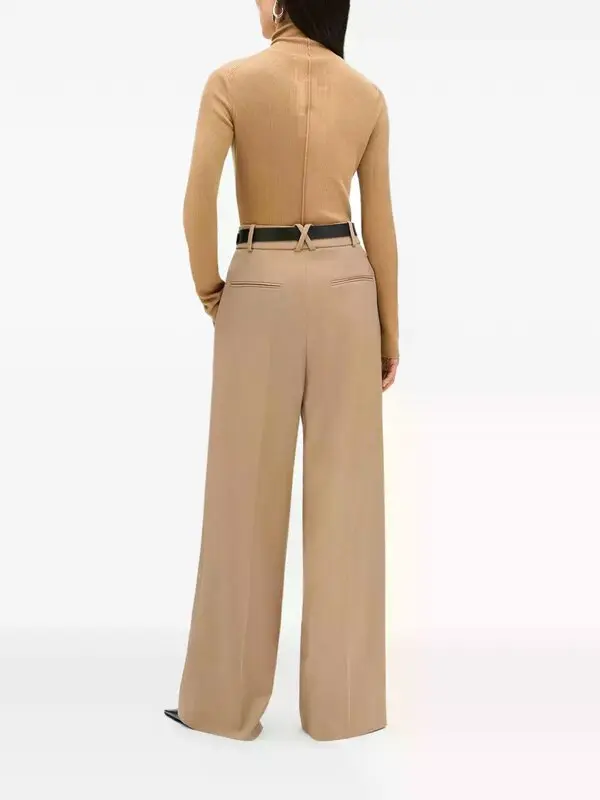 Another Tomorrow Twill Pleated Trousers