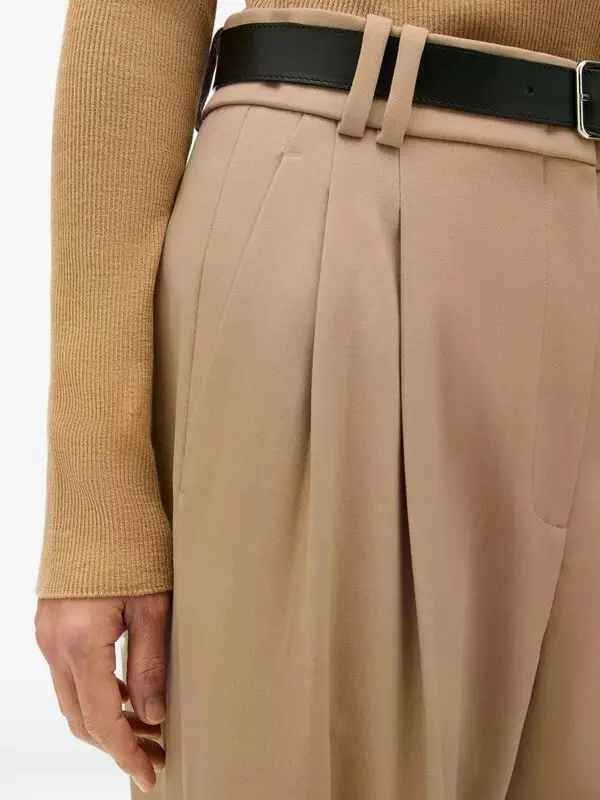 Another Tomorrow Twill Pleated Trousers