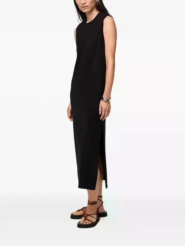Another Tomorrow Sleeveless Crewneck Dress With Side Slits