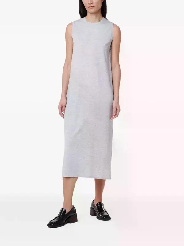 Another Tomorrow Sleeveless Side-slit Dress