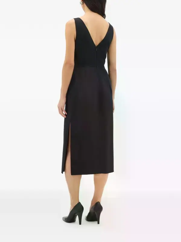 Another Tomorrow Doppio Boat-neck Midi Dress