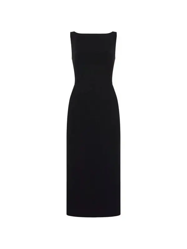 Another Tomorrow Doppio Boat-neck Midi Dress