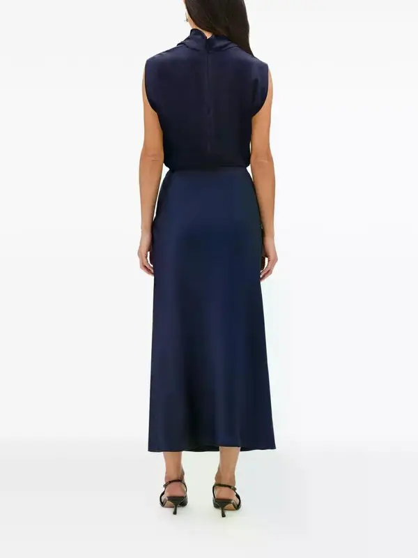Another Tomorrow Cowl Neck Draped Top - Blue