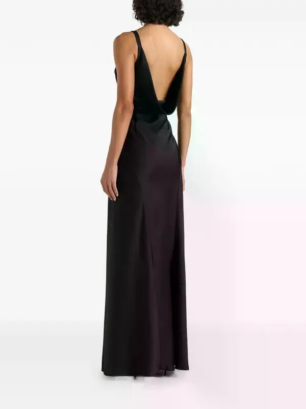 Manière De Voir Saffron Satin Belted Maxi Dress