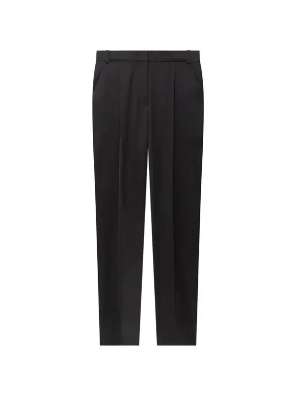 Another Tomorrow Peg Pleated Wool Trousers