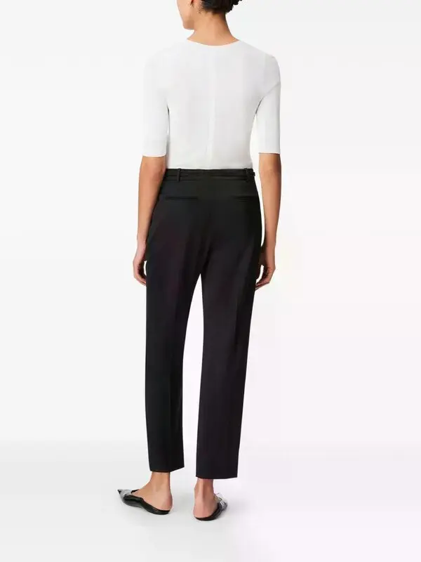 Another Tomorrow Peg Pleated Wool Trousers