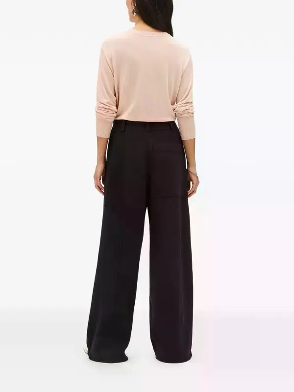 Another Tomorrow Topstitched Wide-leg Trousers