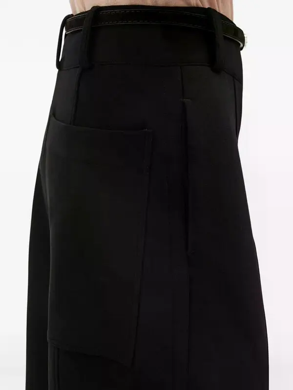 Another Tomorrow Topstitched Wide-leg Trousers
